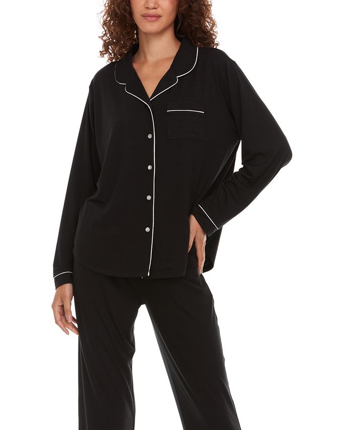 Flora by Flora Nikrooz Women's Annie 2 Piece Notch Long Sleeve Top and ...