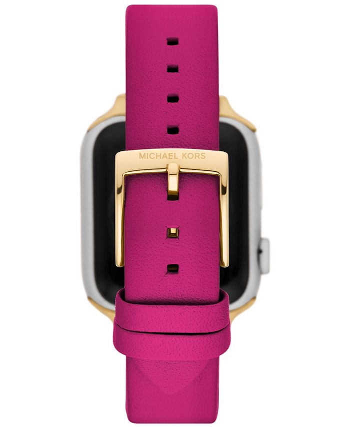 Michael Kors Women's Fuchsia Leather Strap for Apple Watch, 38, 40 ...