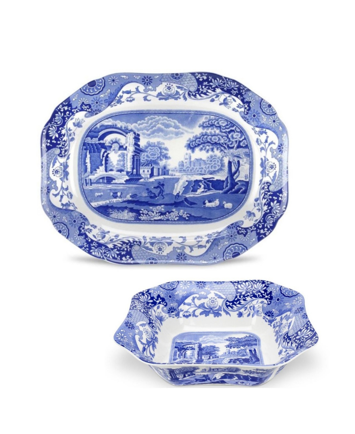 Click here for Spode Blue Italian Serving Bowl & Platter Set  2 P... prices