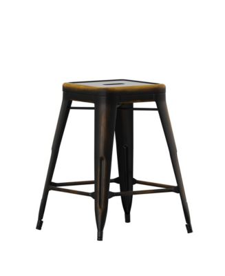 Elba Series Metal Stool With Powder Coated Finish And Integrated Floor ...