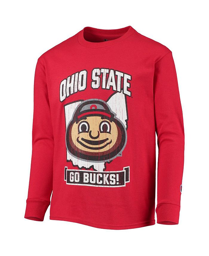 Champion Big Boys Scarlet Distressed Ohio State Buckeyes Strong Mascot ...