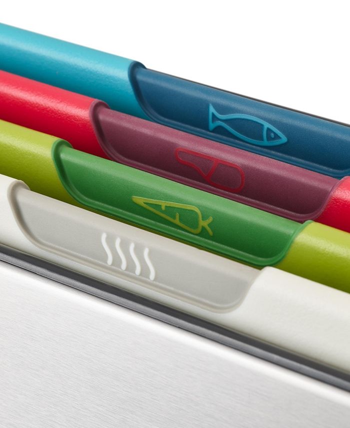 Joseph Joseph Folio Icon Steel 4-Piece Chopping Board Set with Stainless-Steel Storage Case - Macy's