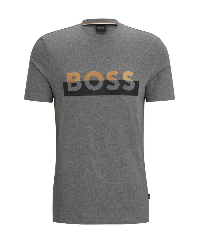 Hugo Boss Men's Embroidered Branding Printed T-shirt - Macy's