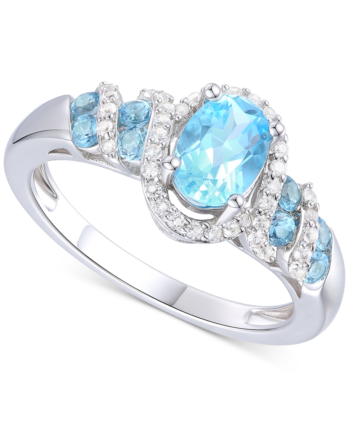 Click here for Blue Topaz (1-1/10 ct. t.w.) & Lab Grown White Sap... prices