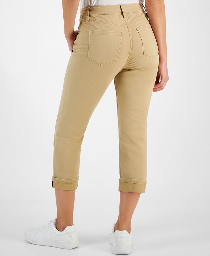 Style & Co Petite Curvy-Fit Mid Rise Cuffed Capri Jeans, Created for ...