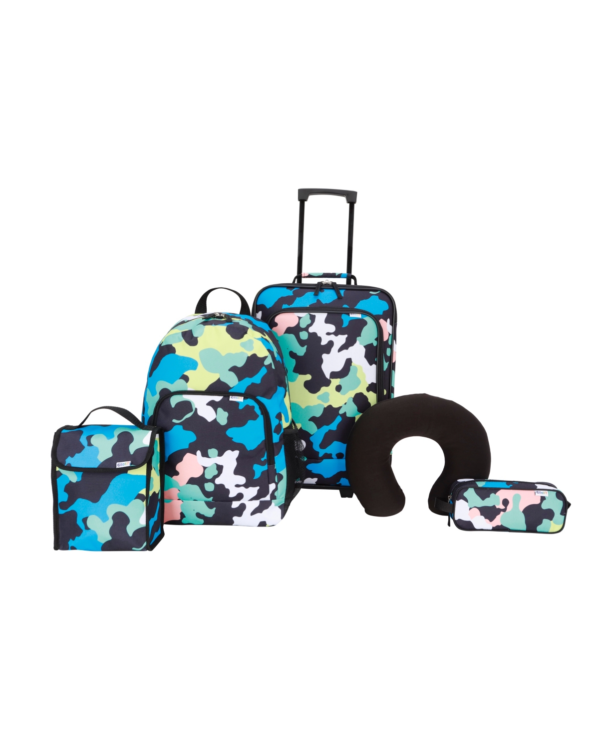 Crckt Kids 5 Piece Luggage Set In Neon Camo | ModeSens