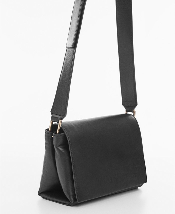 MANGO Women's Flap Leather Shoulder Bag - Macy's
