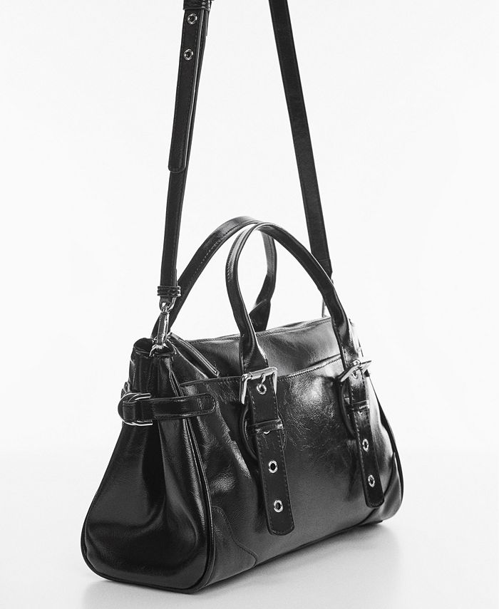 MANGO Women's Double Handles Buckle Bag - Macy's