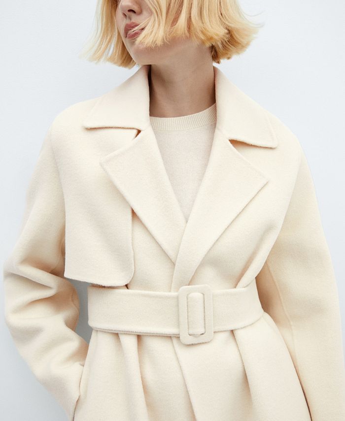 MANGO Women's Handmade Belt Wool Coat - Macy's