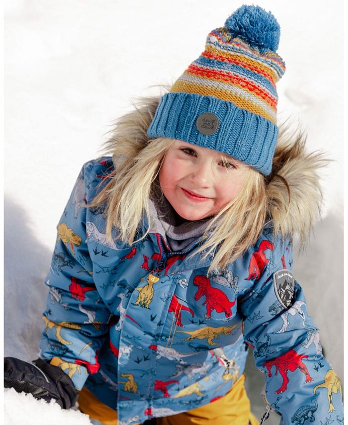 Deux par Deux Boy Two Piece Baby Snowsuit Harvest Gold With Dino Print ...