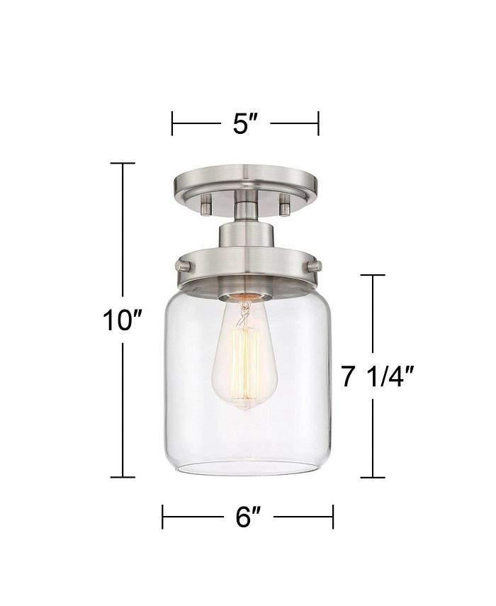 360 Lighting Devonshire Rustic Farmhouse Ceiling Light Semi Flush-Mount ...