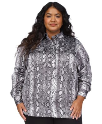 Michael Kors Plus Size Snakeskin Print Tunic Top Macy s