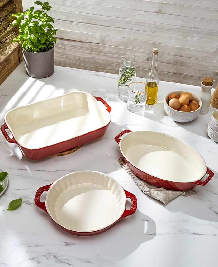 Staub Ceramic 3 Piece Mixed Baking Dish Set - Macy's
