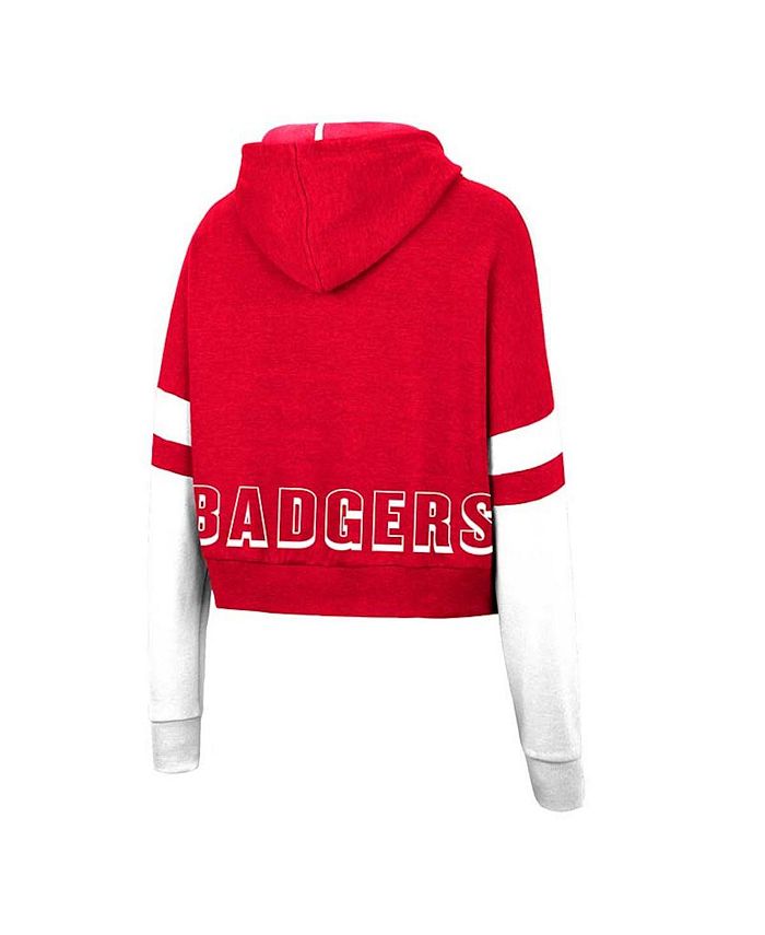Colosseum Women's Heather Red Wisconsin Badgers Throwback Stripe Arch ...