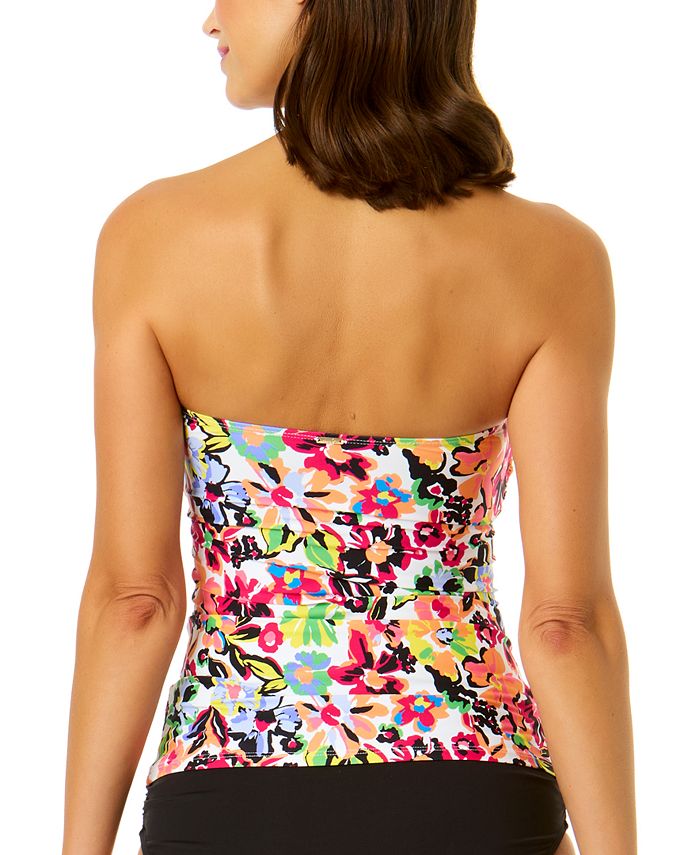 Anne Cole Womens Floral Twist Front Shirred Bandeaukini Macys
