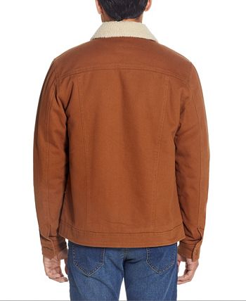 Weatherproof Vintage Men's Sherpa Lined Canvas Twill Trucker Jacket ...