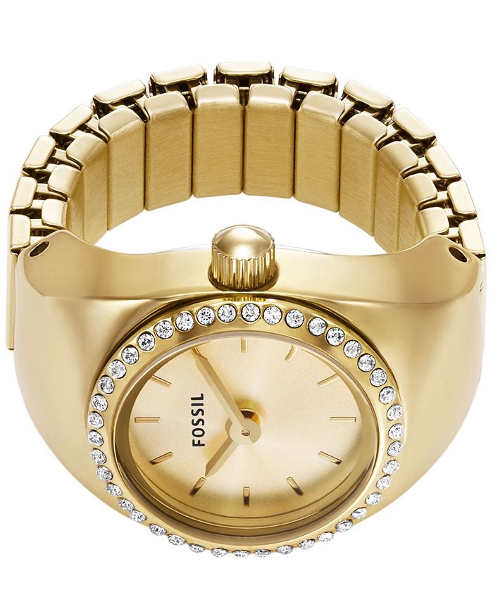 Fossil Women's Watch Ring Two-Hand Gold-Tone Stainless Steel 15mm - Macy's