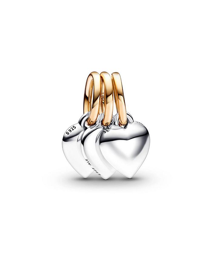 Pandora Sterling Silver Two-Tone Splitable Friendship Triple Dangle Charm - Macy's