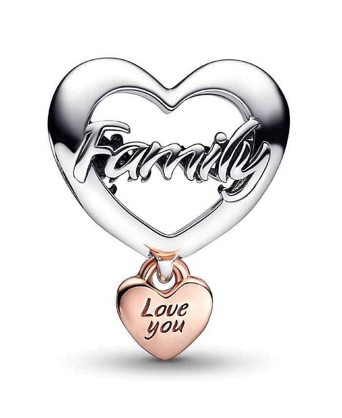 Pandora Sterling Silver Love You Family Heart Charm - Macy's