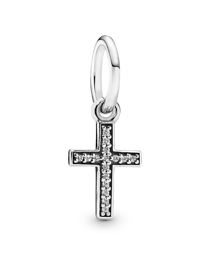 Pandora Cubic Zirconia Sparkling Cross Dangle Charm - Macy's