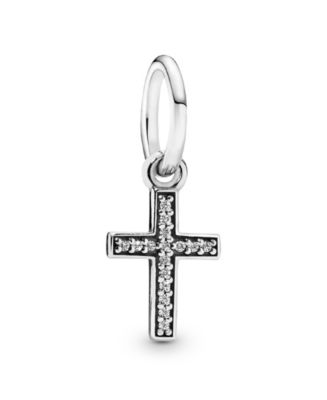 Pandora Cubic Zirconia Sparkling Cross Dangle Charm - Macy's