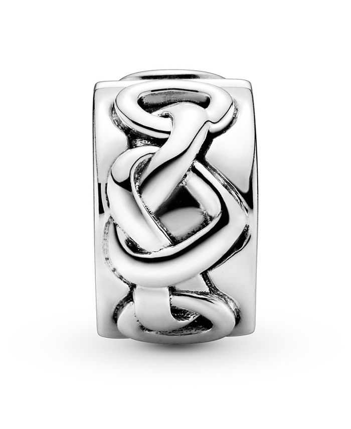 Pandora Sterling Silver Knotted Hearts Clip Charm - Macy's