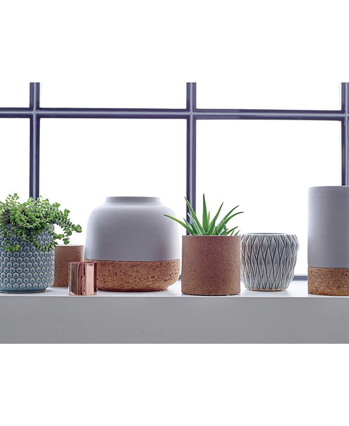 Storied Home Coastal Stoneware Pot with Raised Dots and Crackle Glaze ...