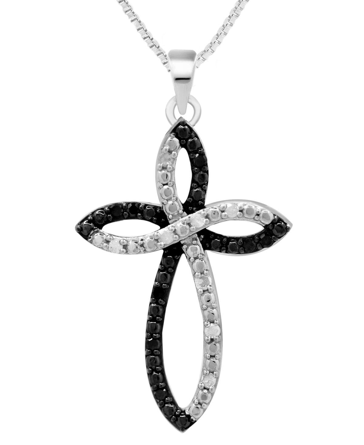 Click here for Black & White Diamond Cross 18 Pendant Necklace (1... prices