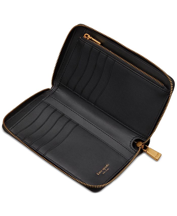 kate spade new york Katy Textured Leather Zip Around Wallet - Macy's
