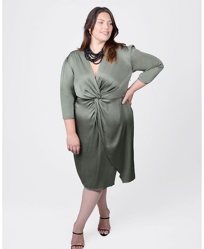 Mayes Nyc Womens Plus Size Elvie Knot Waist Dress Macys