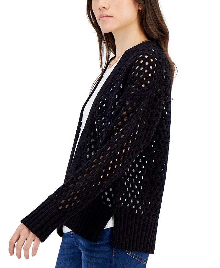 Hippie Rose Juniors' Open-Knit Cardigan - Macy's