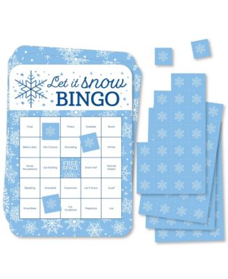 Big Dot of Happiness Blue Snowflakes - Winter Holiday Party Bingo Game ...