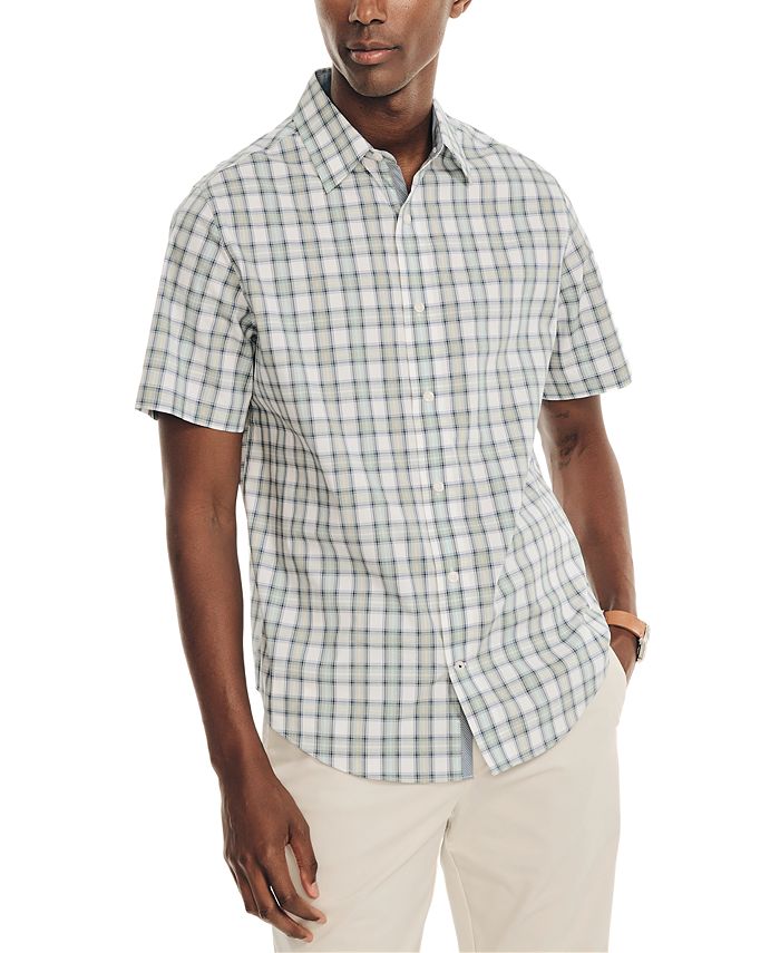 Nautica Men's Navtech Performance Trim-Fit Plaid Shirt - Macy's