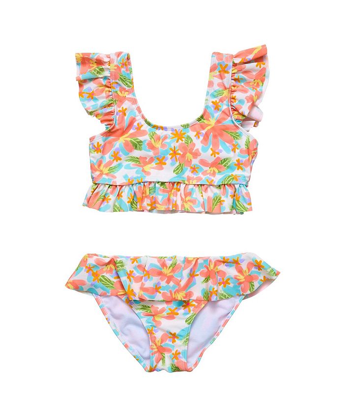 Snapper Rock Toddler, Child Girls Hawaiian Luau Sustainable Frilled ...