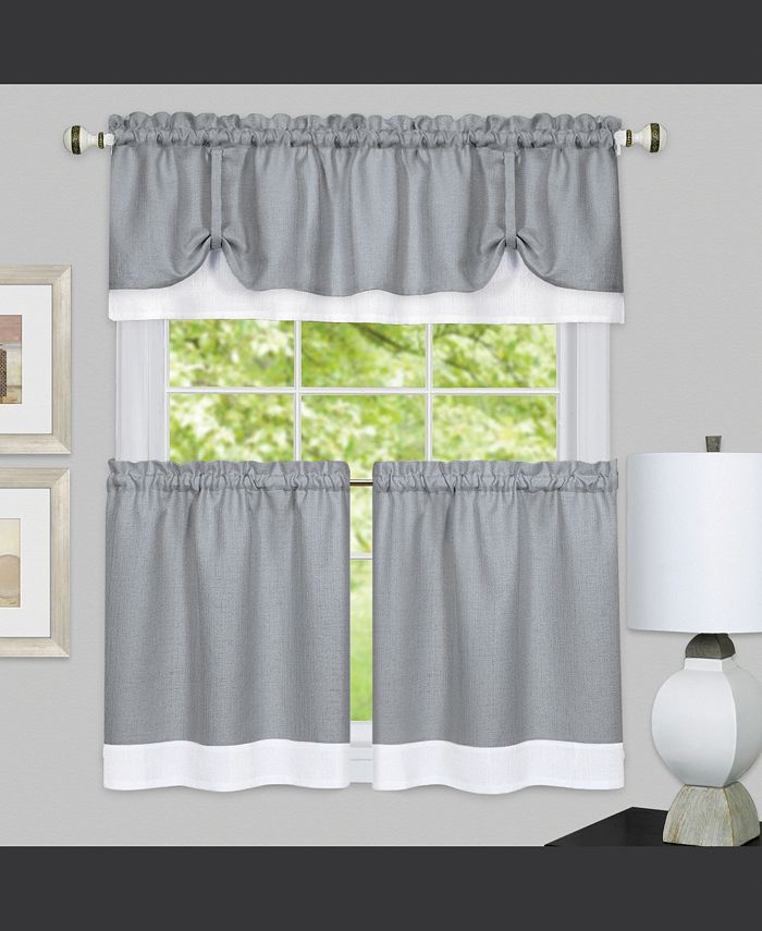 Collections Etc Darcy Two-Tone Rod Pocket Window Curtain Valance with ...