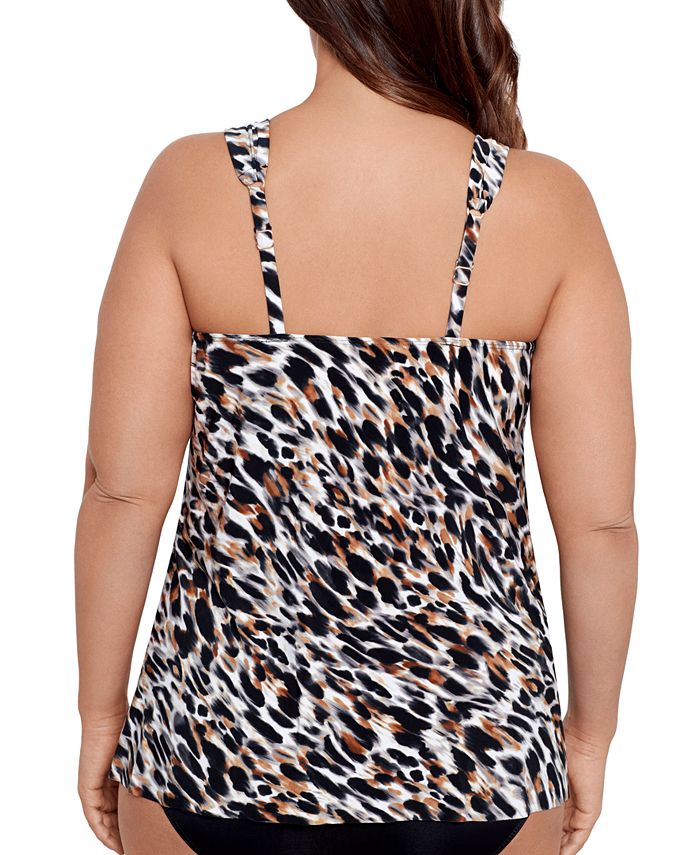 Miraclesuit Plus Size Fur Realz Dazzle Underwire Tankini Top - Macy's