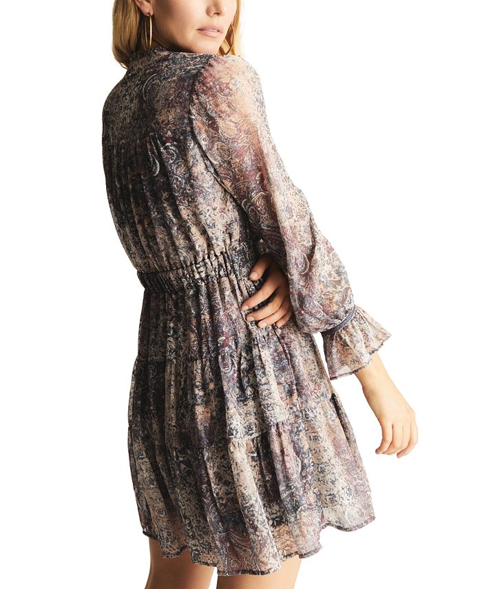 Frye Women's Collared Button-Front Tiered Long-Sleeve Dress - Macy's