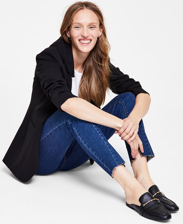 Anne Klein Women's Detachable Hooded Notch-Collar Compression Jacket ...