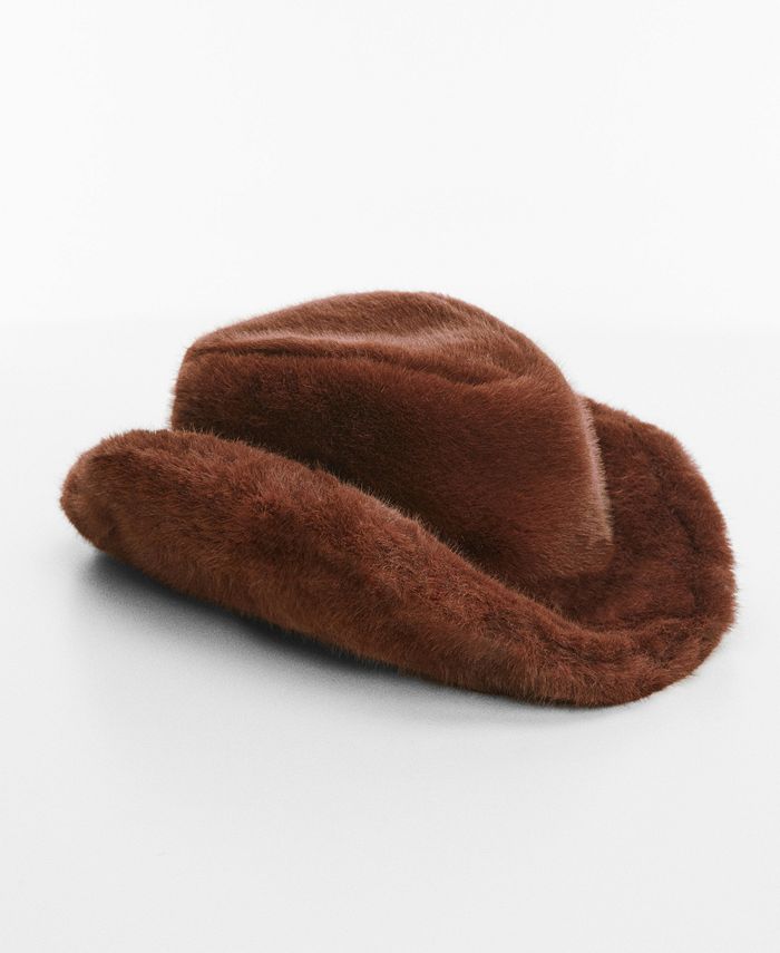 MANGO Women's Faux Fur Cowboy Hat - Macy's