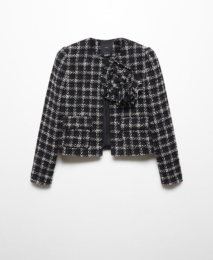 MANGO Women's Maxi Floral Tweed Blazer - Macy's