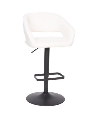 Shae Contemporary Upholstered Adjustable Height Barstool With Rounded ...