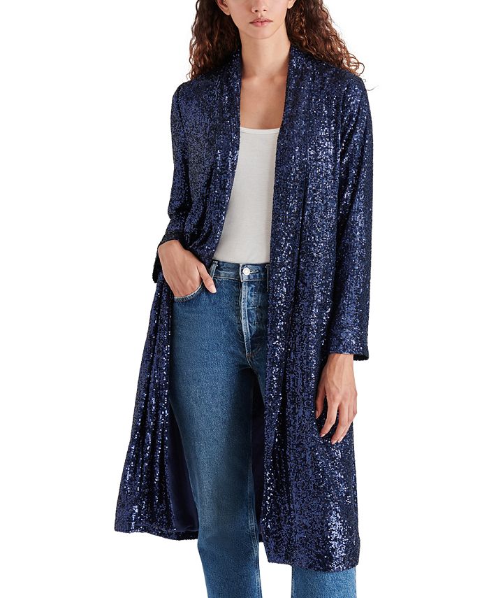 Steve Madden Women's Show Stopper Long Glitter Coat - Macy's