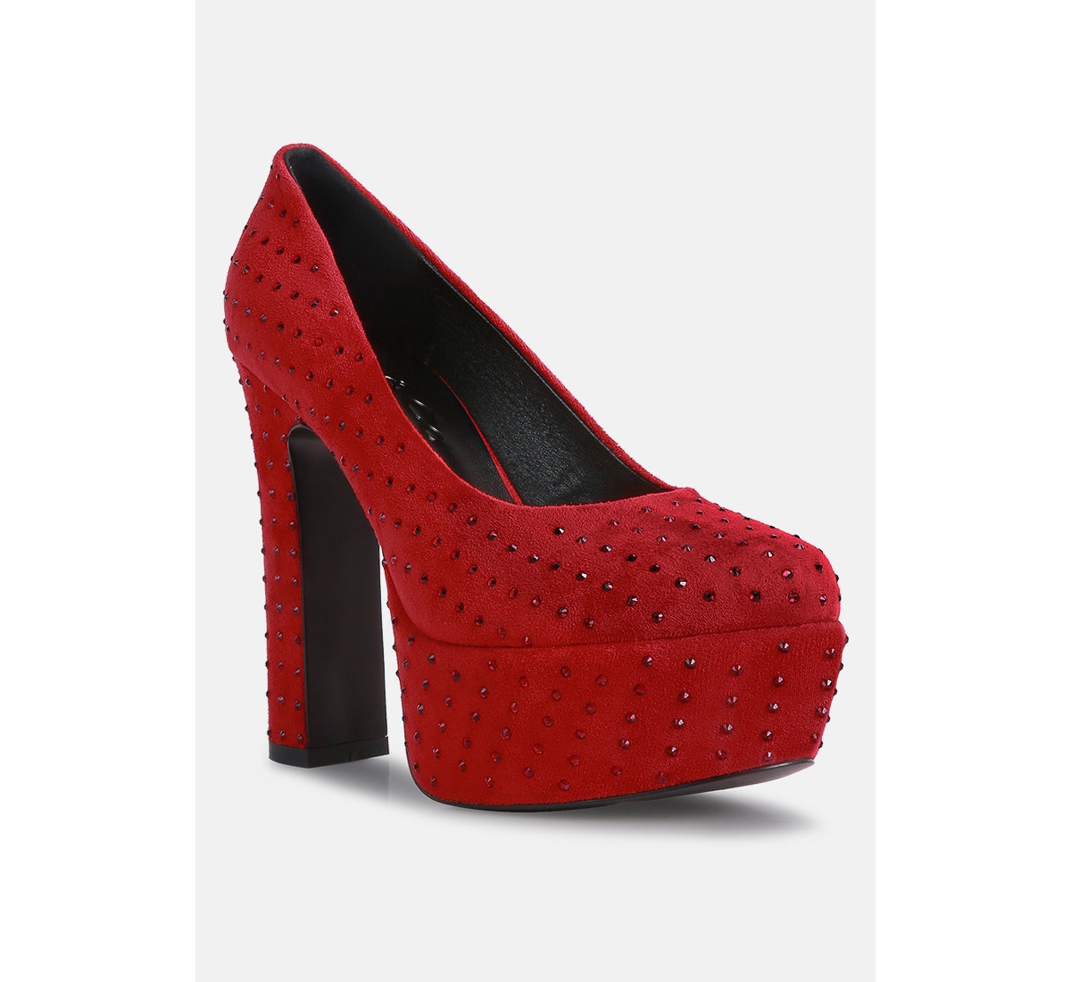 Click here for Poppins Womens Glinting Platform High Pumps - Red prices