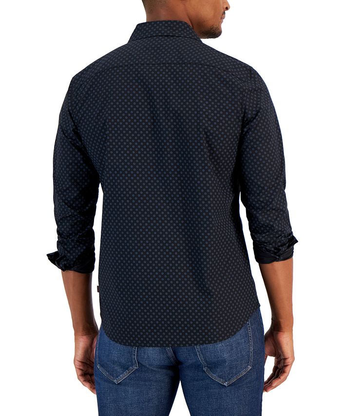Michael Kors Mens Slim Fit Stretch Button Front Long Sleeve Floral