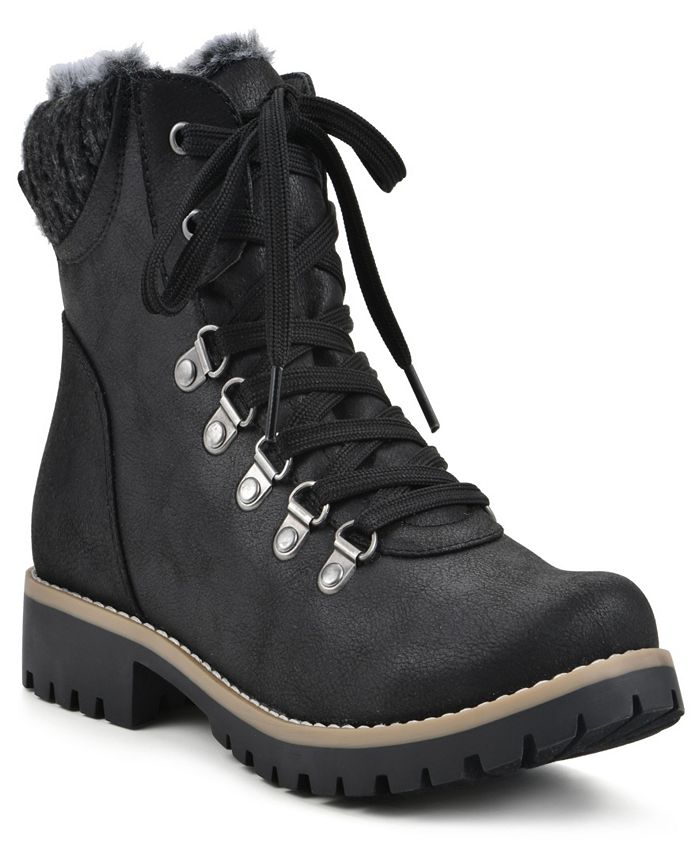 Cliffs by White Mountain Women's Prized Lace-Up Hiker Booties - Macy's