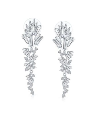 Bling Jewelry Long Statement Modern Waterfall Cluster Marquise Cubic ...