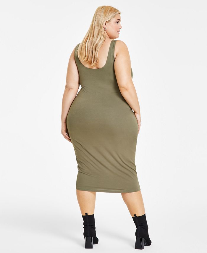 Bar Iii Trendy Plus Size Sleeveless Bodycon Midi Dress Created For