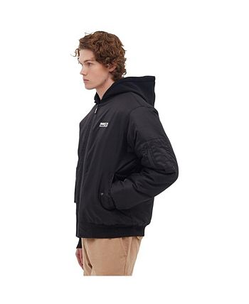 Bench DNA Men's Bomper Fleece Hood Bomber Jacket - Macy's