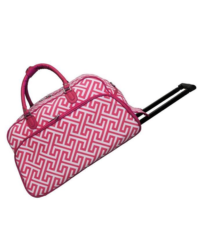 World Traveler Greek Key 21-Inch Carry-On Rolling Duffel Bag - Macy's