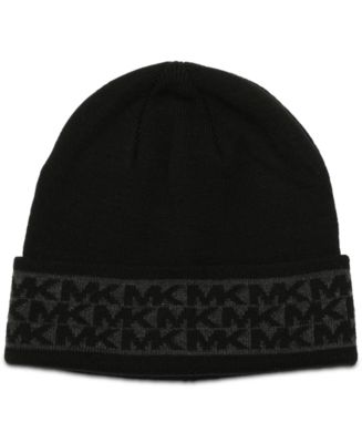 Michael Kors Men s MK Stripe Cuffed Logo Beanie Macy s